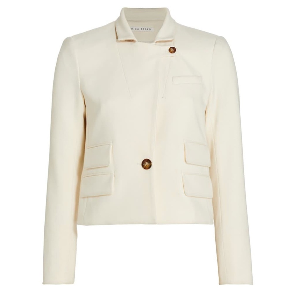 Veronica Beard Boon Boxy Crepe Blazer - Gem